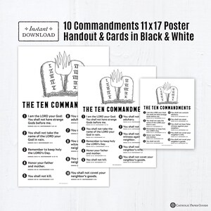 Ten Commandments Printable Bundle: Catholic Classroom Decor (PDF) - Etsy