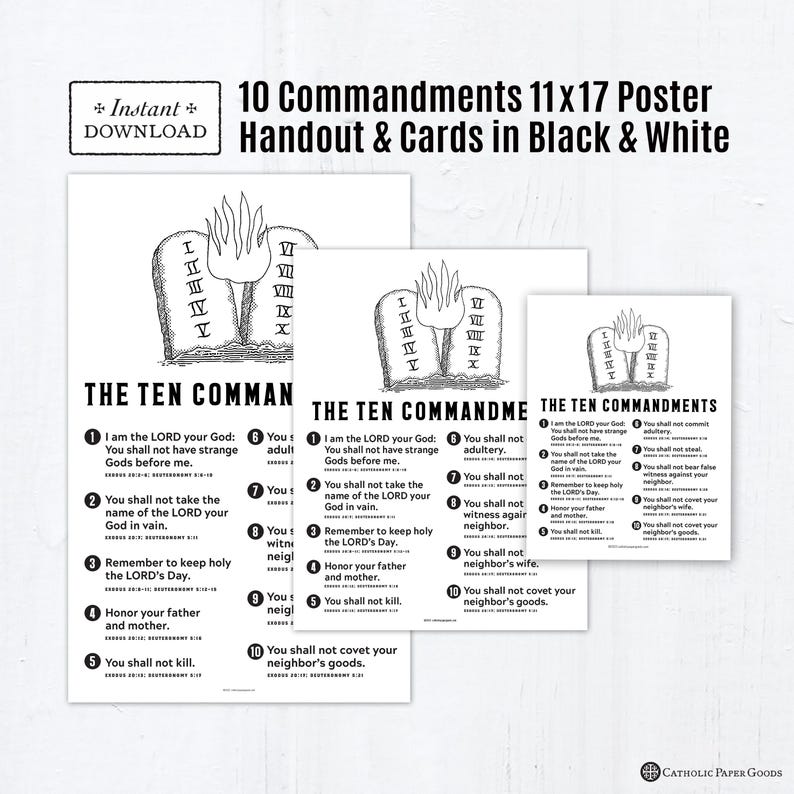 Ten Commandments Printable Bundle: Catholic Classroom Decor (PDF) - Etsy