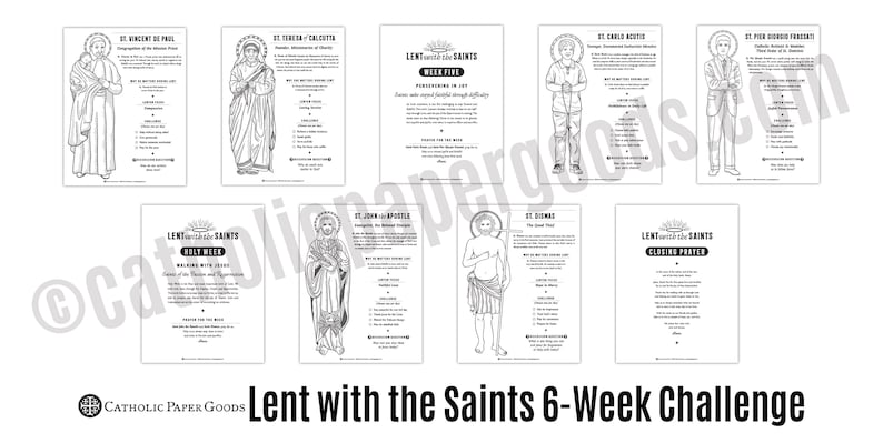 Lent With the Saints 6-week Challenge: Catholic Kids Activity for Lent ...