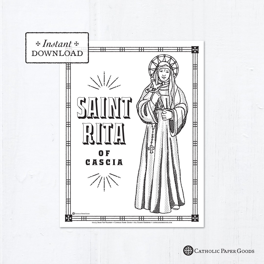 Catholic Coloring Page Saint Rita of Cascia Catholic Saints Printable ...