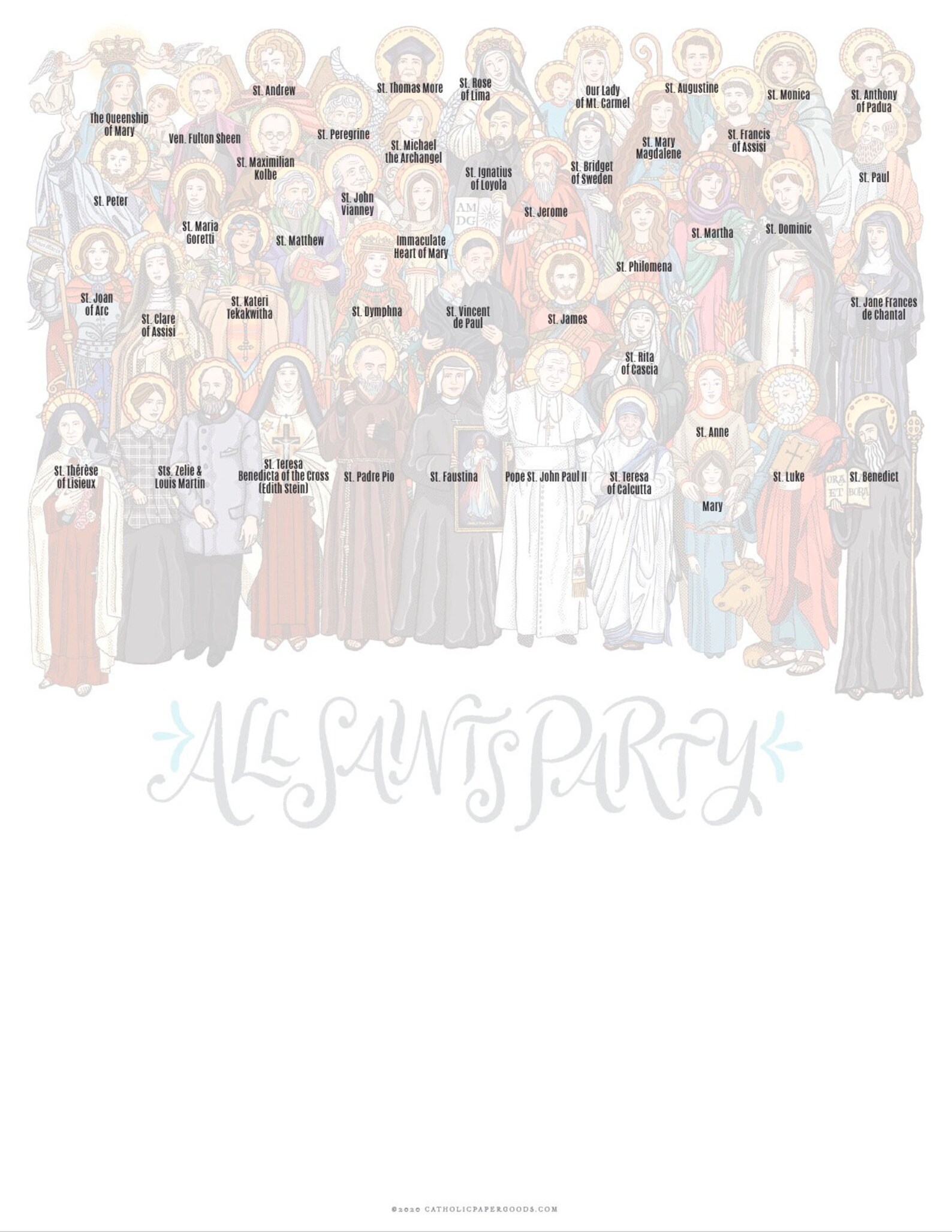 All Saints Day Party Invitation or Flyer, Saint Blank Template ...