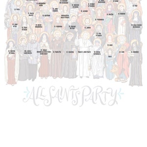 All Saints Day Party Invitation or Flyer, Saint Blank Template ...