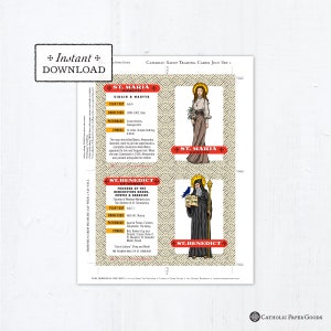 Catholic Saint Trading Cards July Set #1 - Printable - PLUS Bonus ...