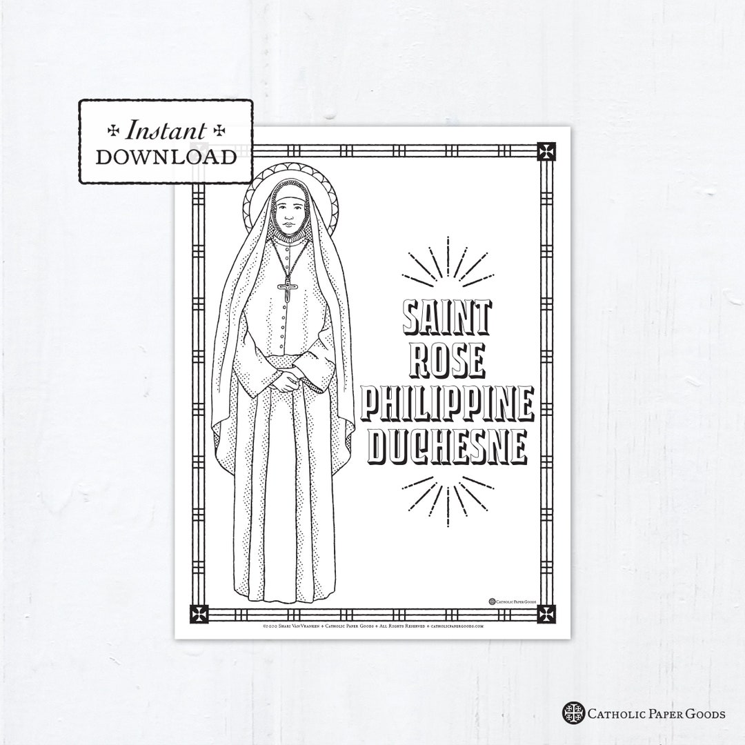 Catholic Coloring Page - Saint Rose Philippine Duchesne - Catholic ...