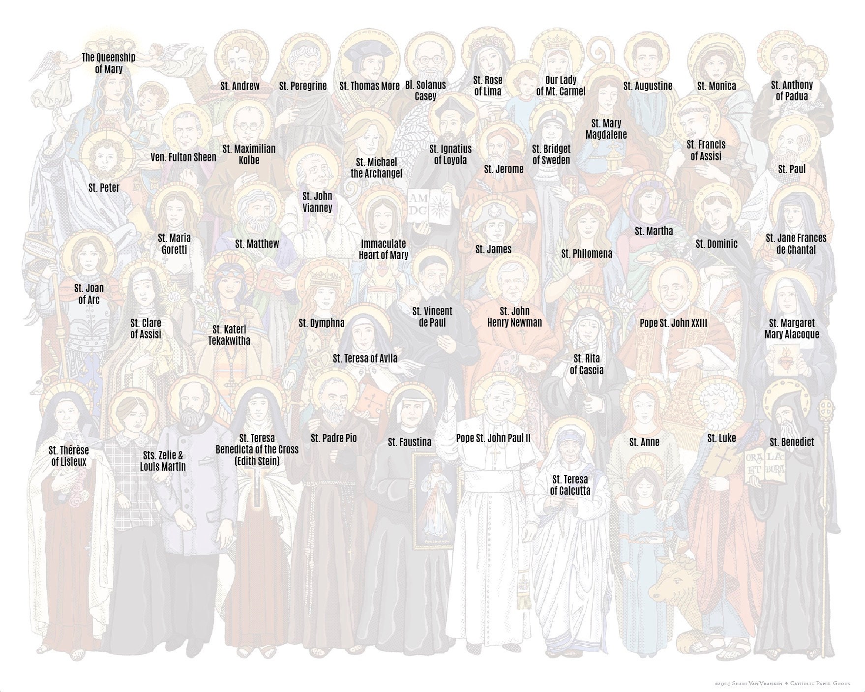 All Saints Card OR Art Print - Instant Download - DIY Downloadable PDF 5x7