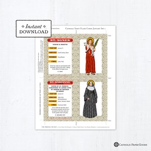 Catholic Saint Flash Cards January Set #1 - Printable - PLUS Bonus ...