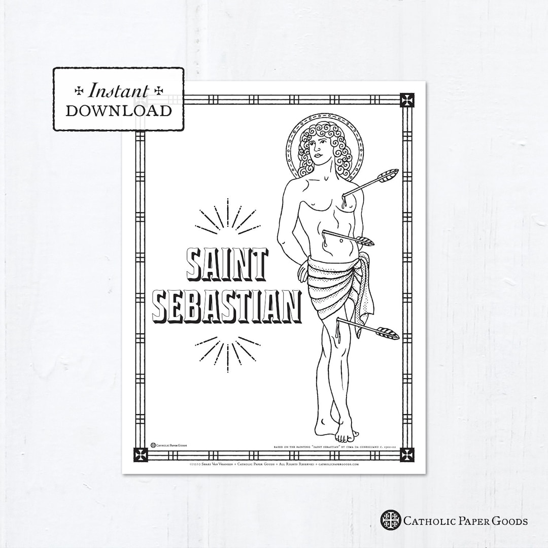 Catholic Coloring Page - Saint Sebastian - Catholic Saints - Printable ...