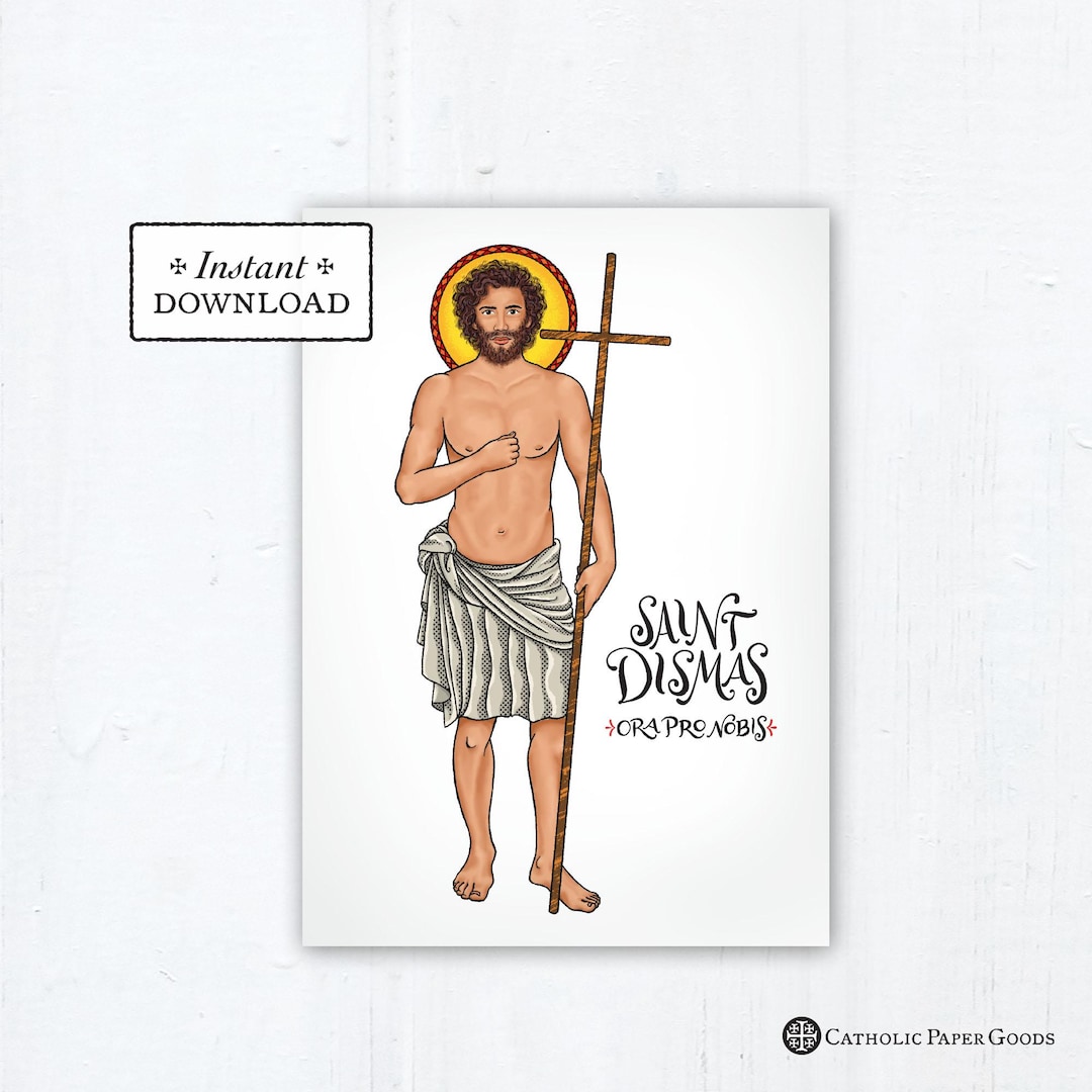 St. Dismas Catholic Art Print: Good Thief Greeting Card (printable PDF) - Etsy