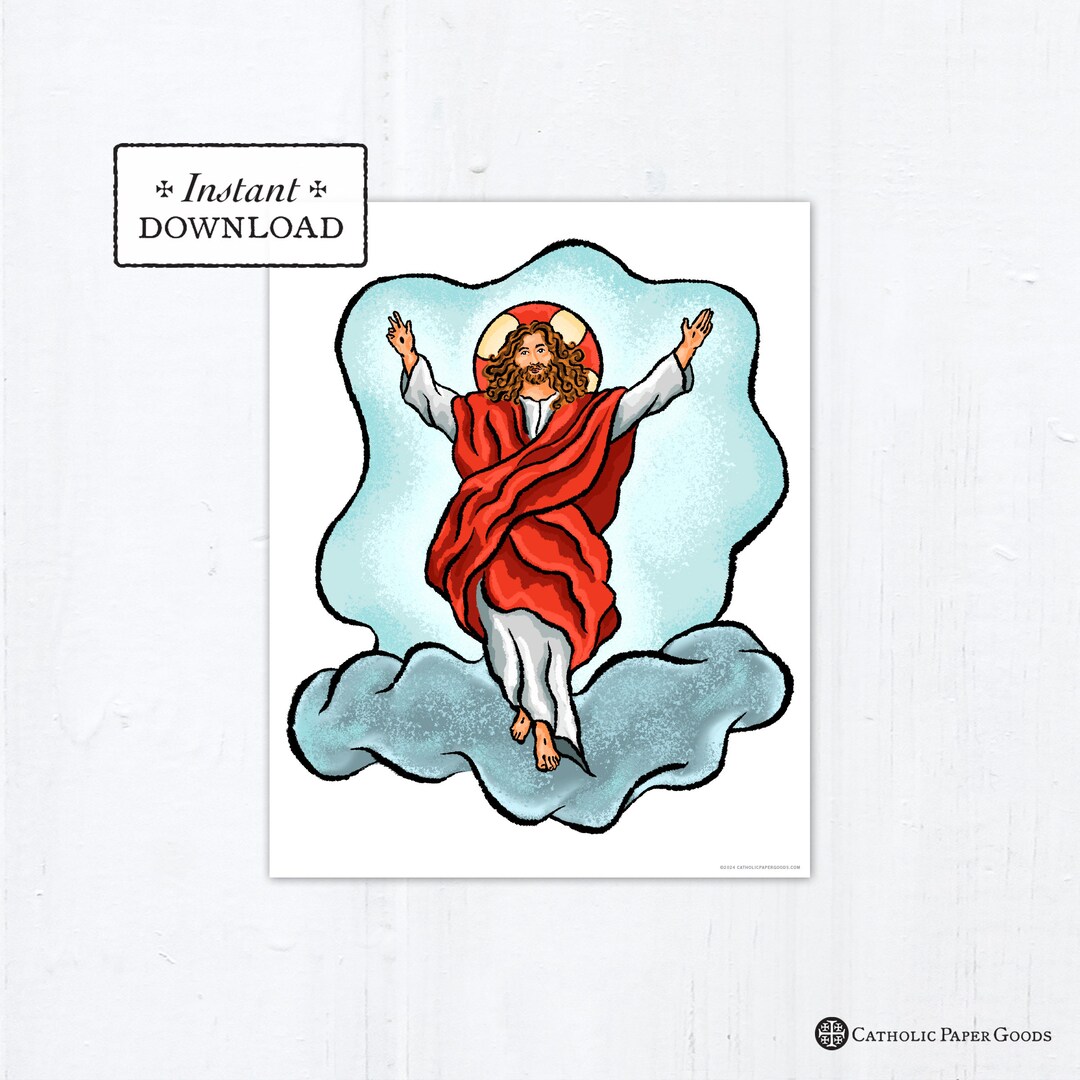 The Ascension of the Lord Frameable Art Print, Instant Download ...