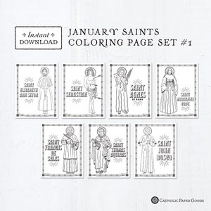 Catholic Saint Flash Cards January Set #1 - Printable - PLUS Bonus ...