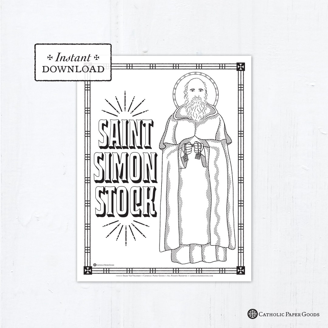Saint Simon Stock Catholic Coloring Page - Catholic Saints - Printable ...