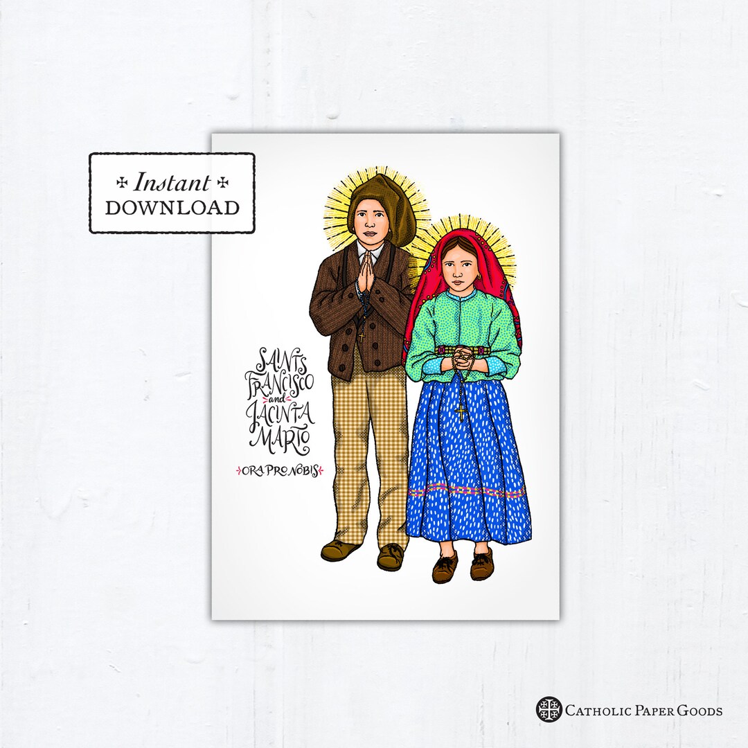 Saints Francisco & Jacinta Marto Art Print: Catholic Greeting Card ...