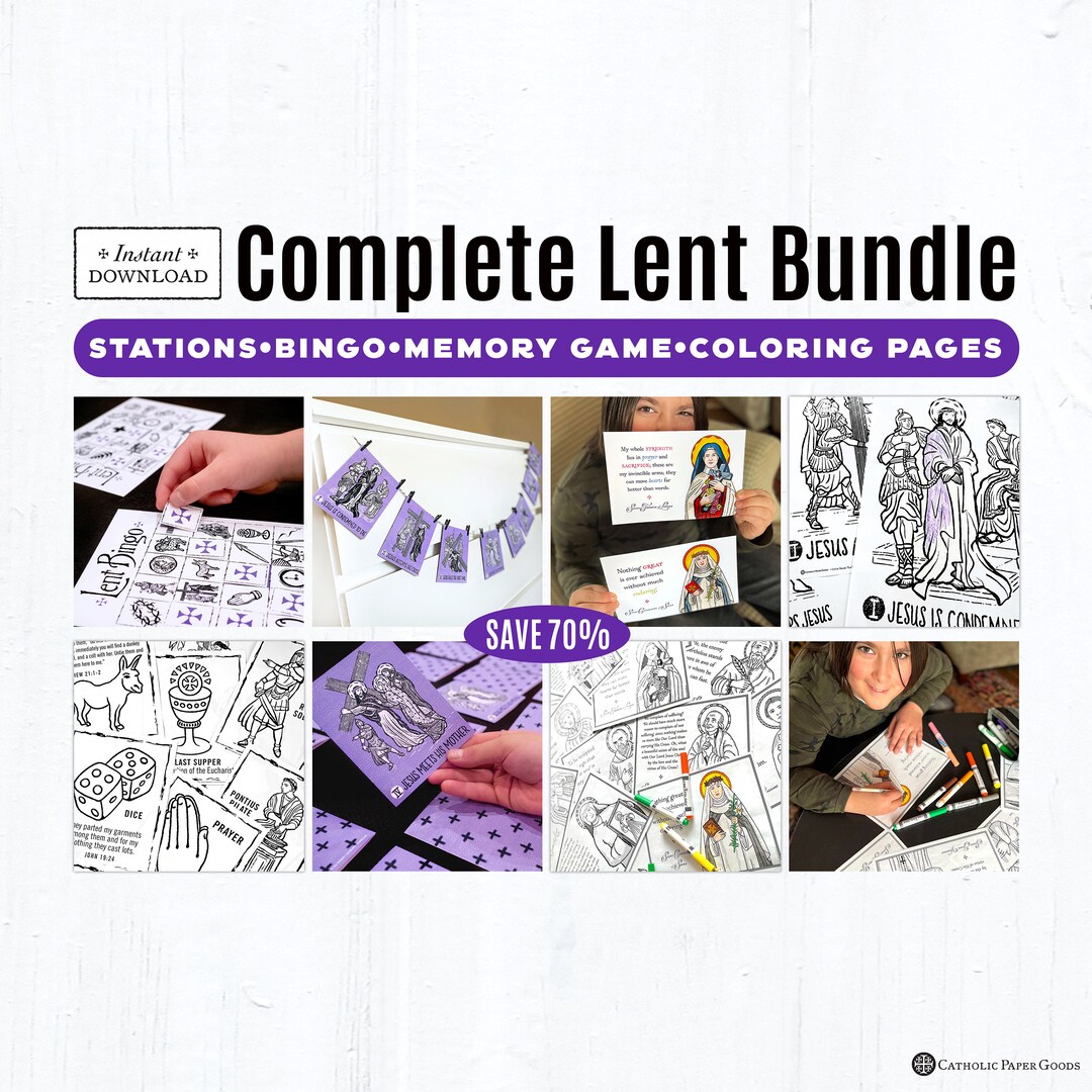 Lent Printable Bundle: Stations of the Cross, Bingo, Memory Game ...