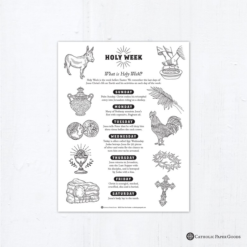 Holy Week Coloring Pages: Catholic Easter Activity (printable PDF) - Etsy