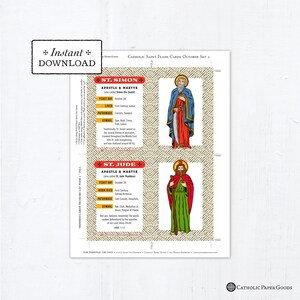 Catholic Saint Flash Cards October Set #2 - Printable - PLUS Bonus ...