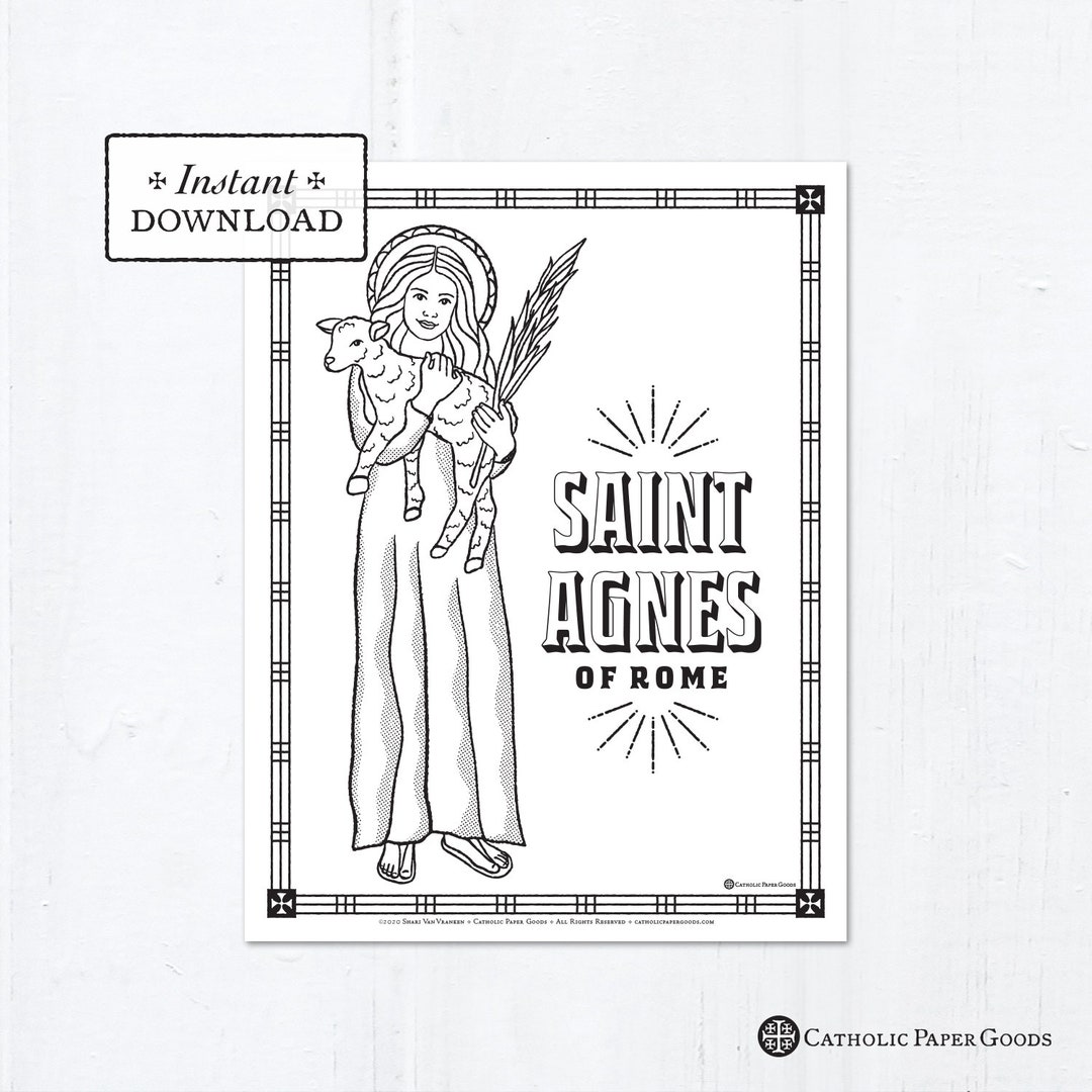 Catholic Coloring Page - Saint Agnes of Rome - Catholic Saints ...