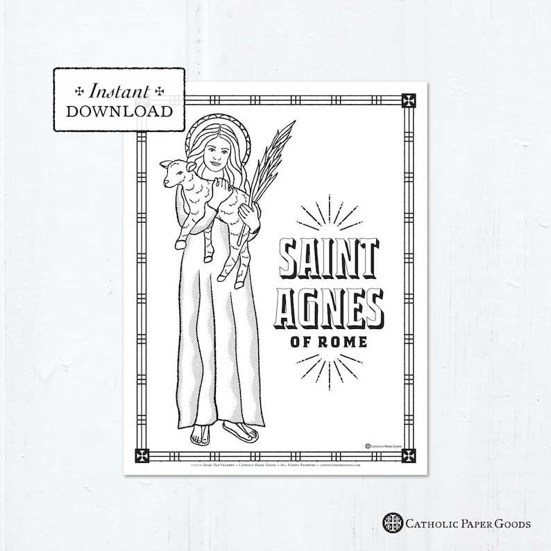 Catholic Coloring Page Saint Agnes of Rome Catholic Saints Printable ...