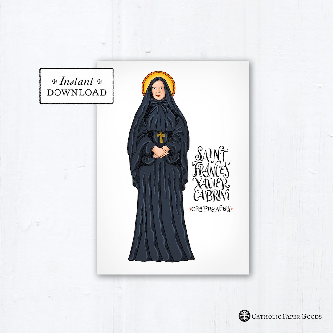 Saint Frances Xavier Cabrini Art Print: Catholic Confirmation Gift (PDF ...