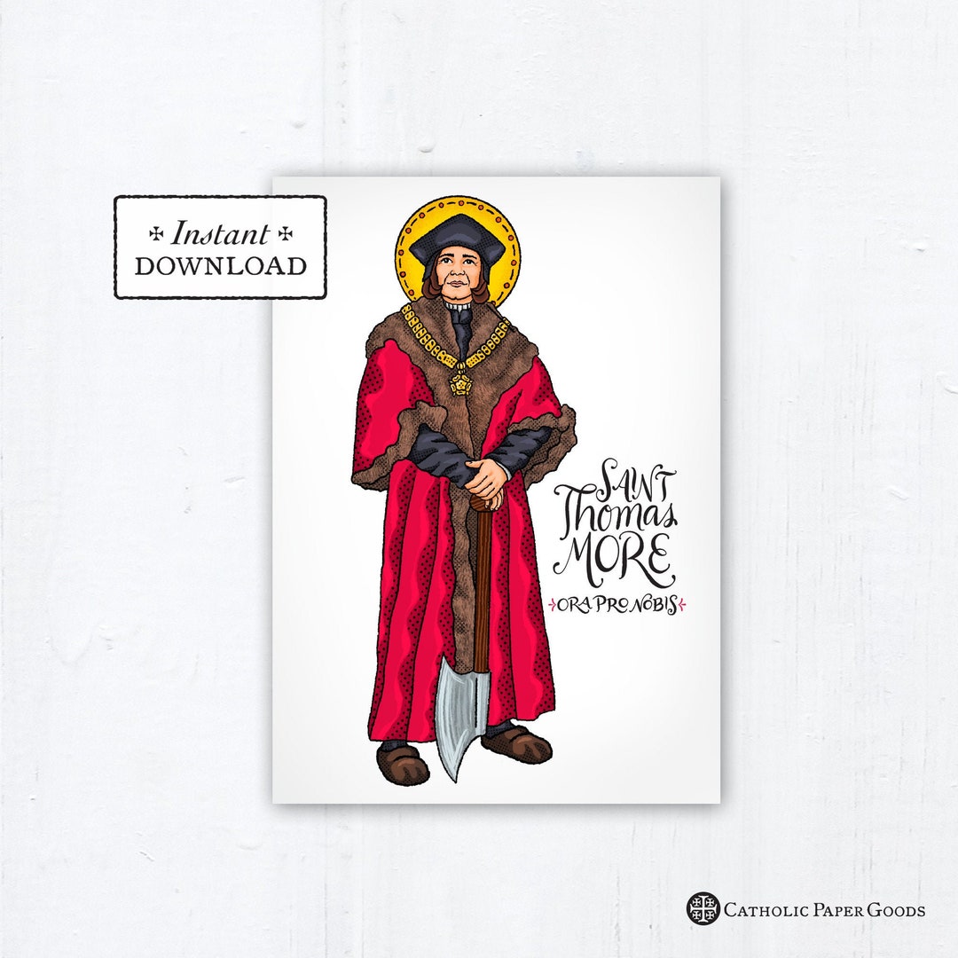 Saint Thomas More Card - Art Print - Instant Download - DIY ...