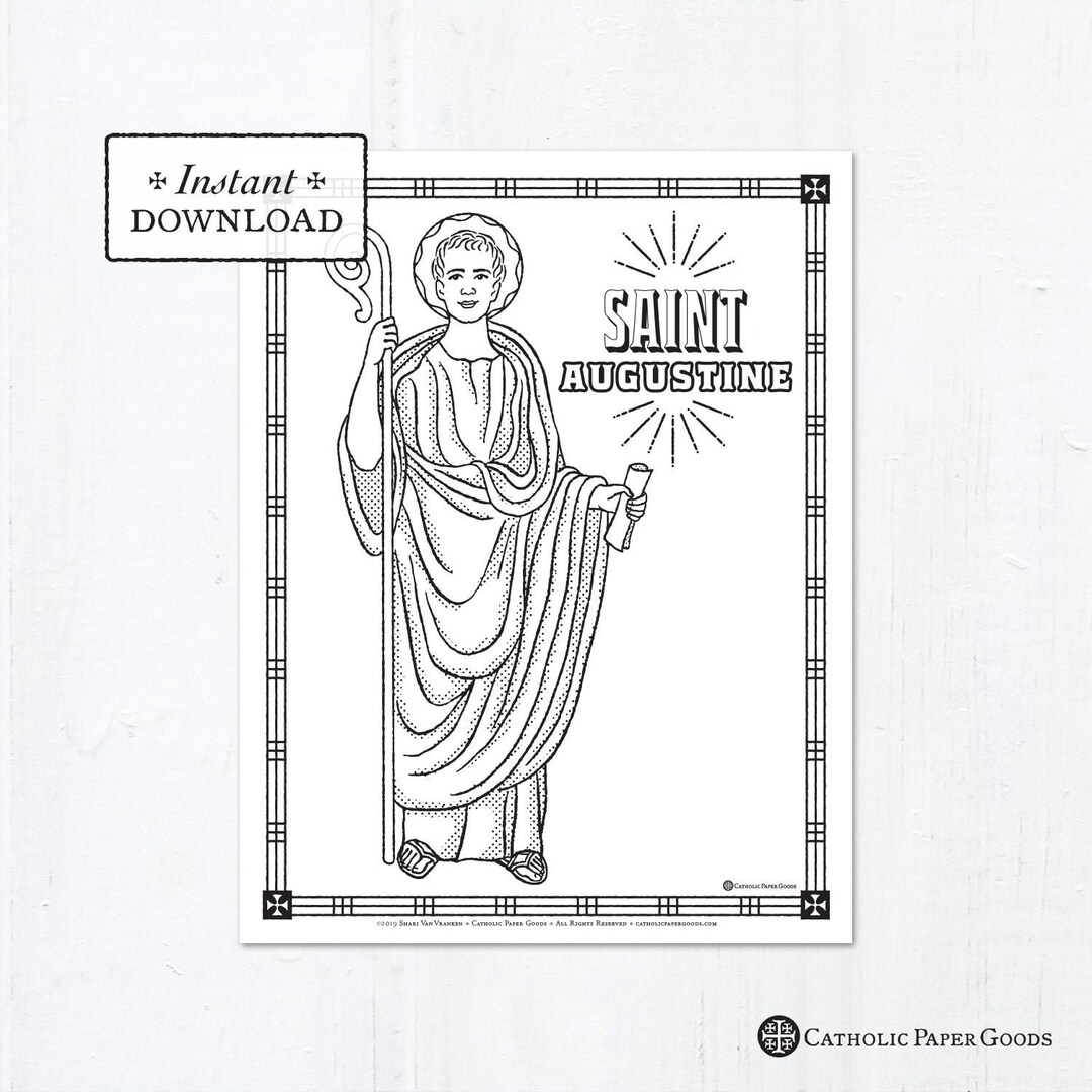 Catholic Coloring Page Saint Augustine Catholic Saints Printable ...