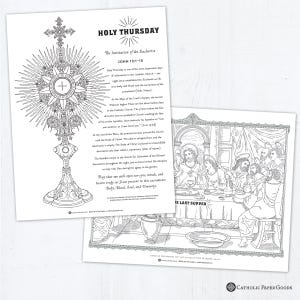 Holy Week Coloring Pages, Bundle of 14, Printable Palm Sunday Spy ...