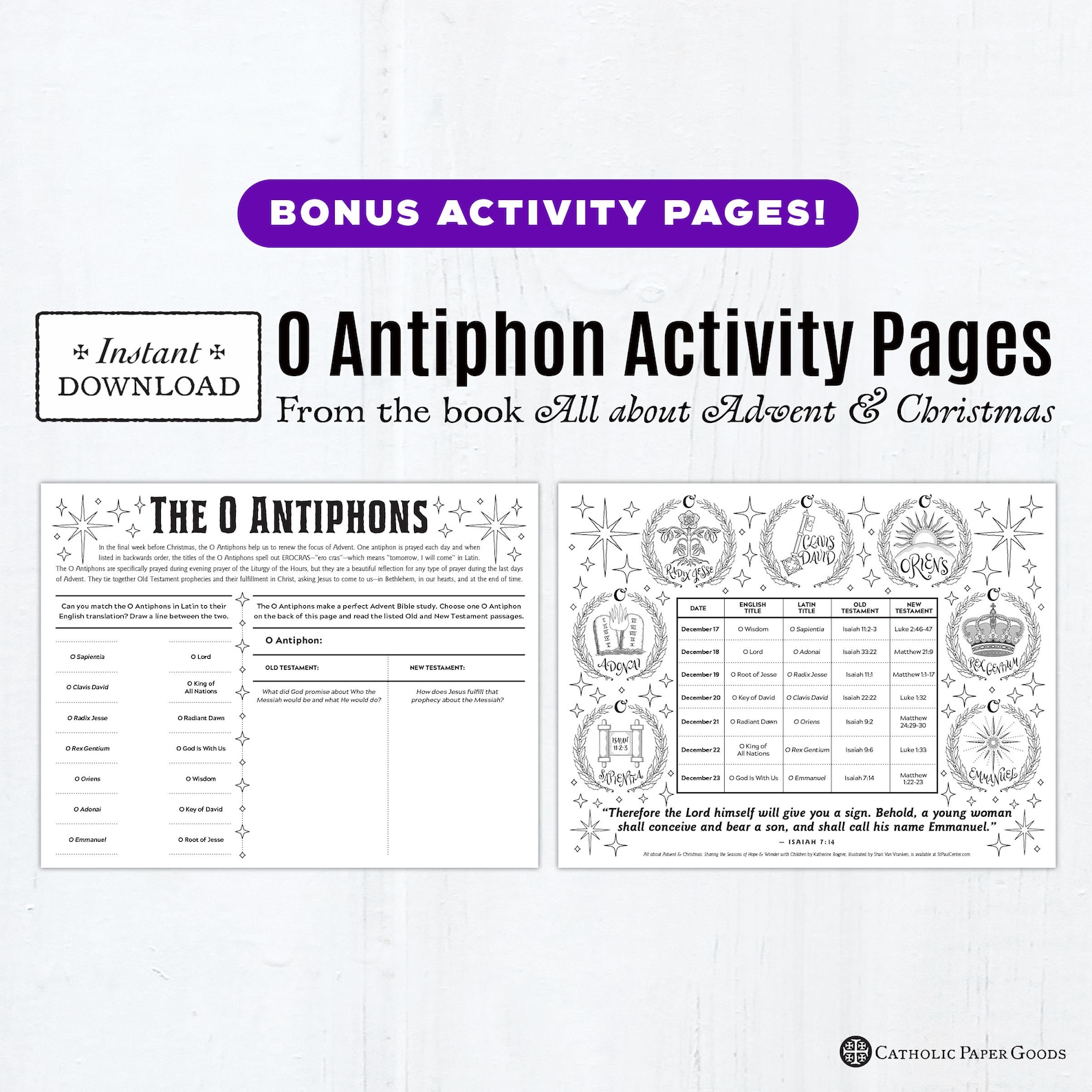 O Antiphons Ornaments: Printable Advent Decor (PDF Download) - Etsy