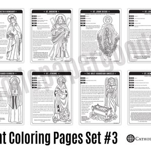 Catholic Saint Coloring Pages: Biographical Bundle #3 (digital Download ...