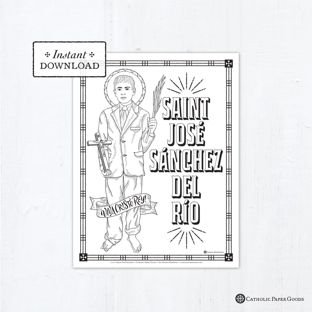 Saint Jose Sanchez Del Rio Catholic Coloring Page (PDF) - Etsy