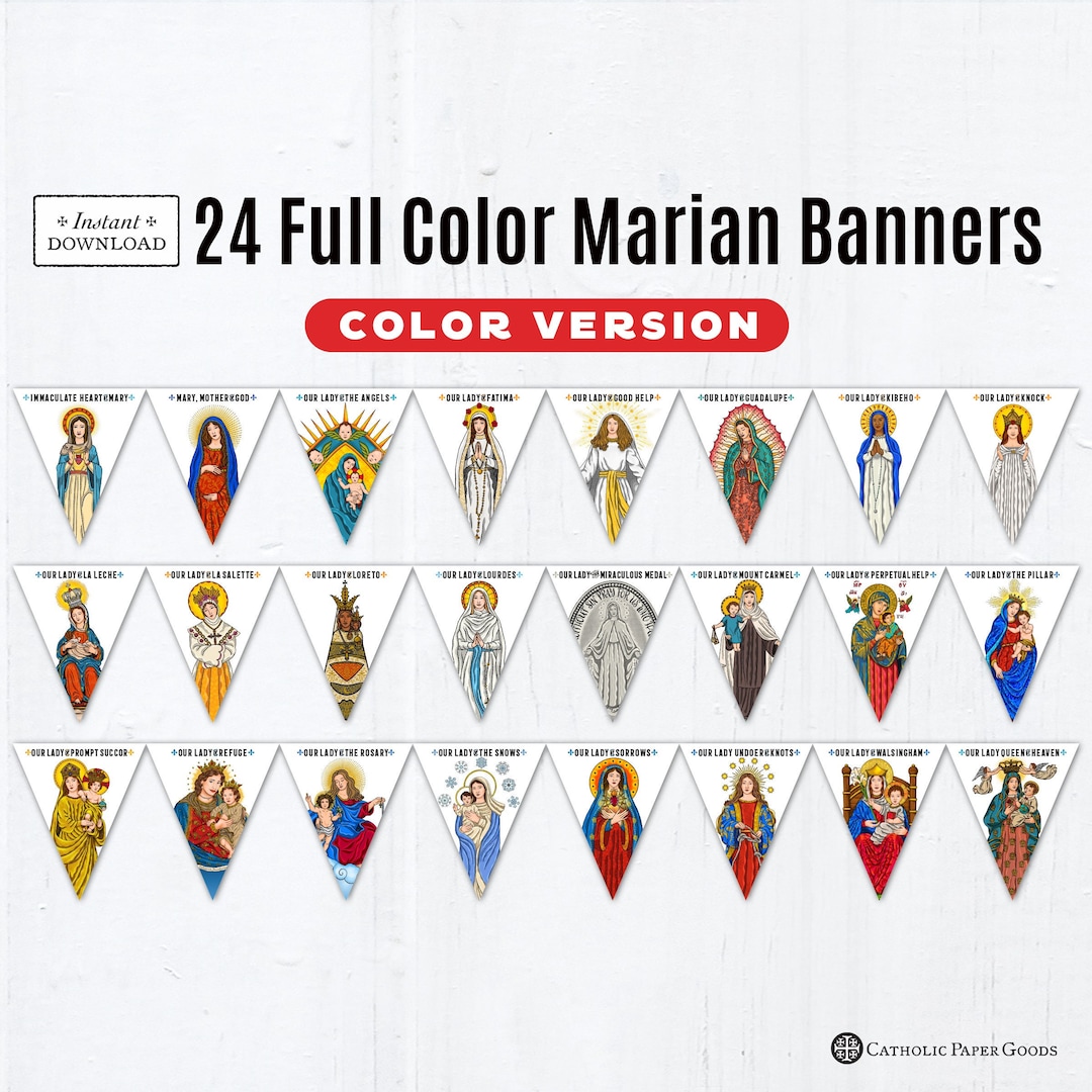 Marian Banners, Color Banners, Printable Banners, Marian Decor ...