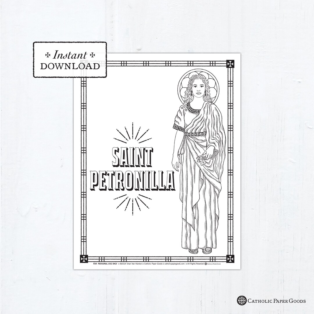 Saint Petronilla Catholic Coloring Page (printable PDF) - Etsy