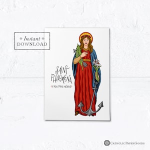 St. Philomena Card - Art Print - Instant Download - DIY Downloadable ...