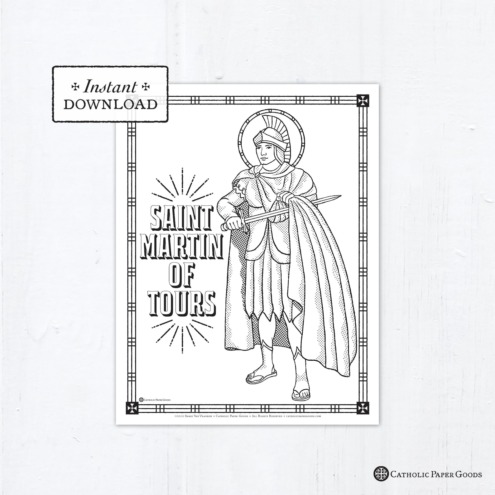 Catholic Coloring Page Saint Martin of Tours Catholic | Etsy