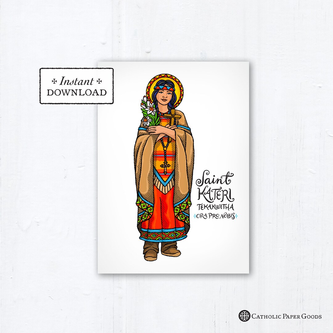 Saint Kateri Tekakwitha Card - Art Print - Instant Download - DIY ...