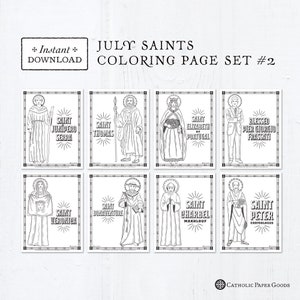 Catholic Saint Trading Cards July Set #2 - Printable - PLUS Bonus ...