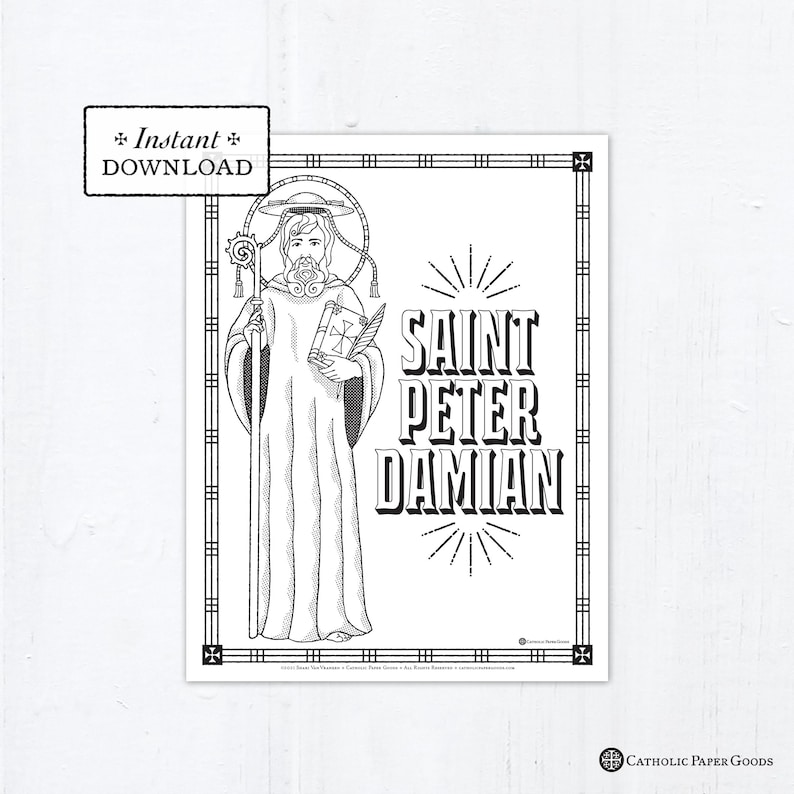 Catholic Coloring Page Saint Peter Damian Catholic Saints Printable ...