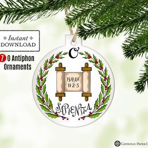 O Antiphons Individual Use, 7 Printable Color Ornaments With 2 Bonus O ...