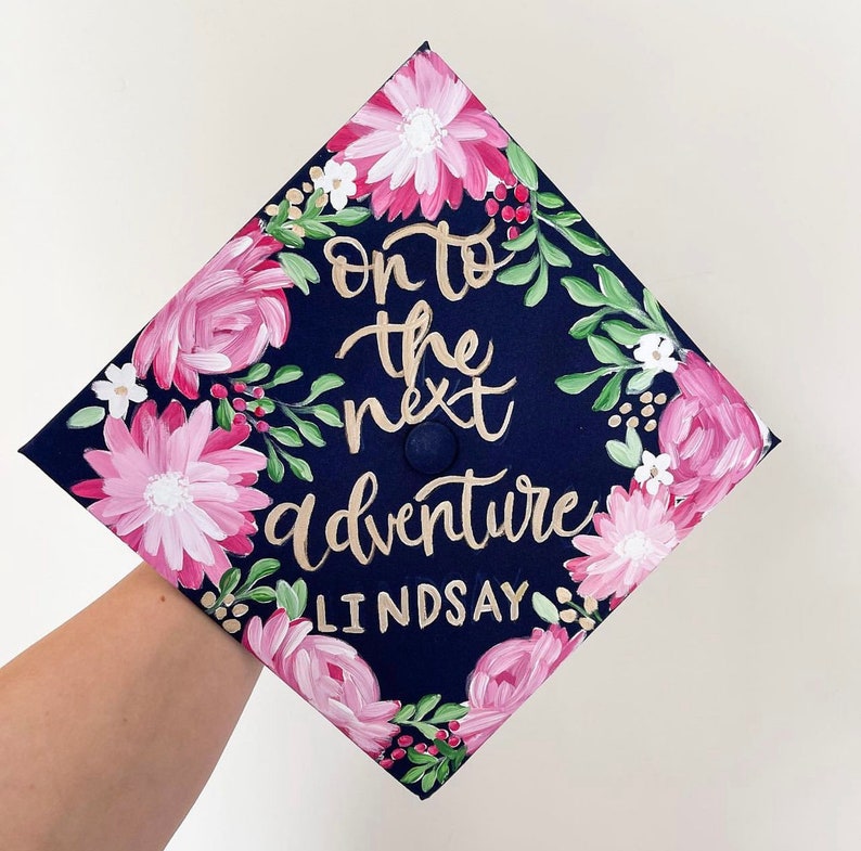 Floral Graduation Cap | Graduation Cap | Custom Graduation Cap | Floral ...