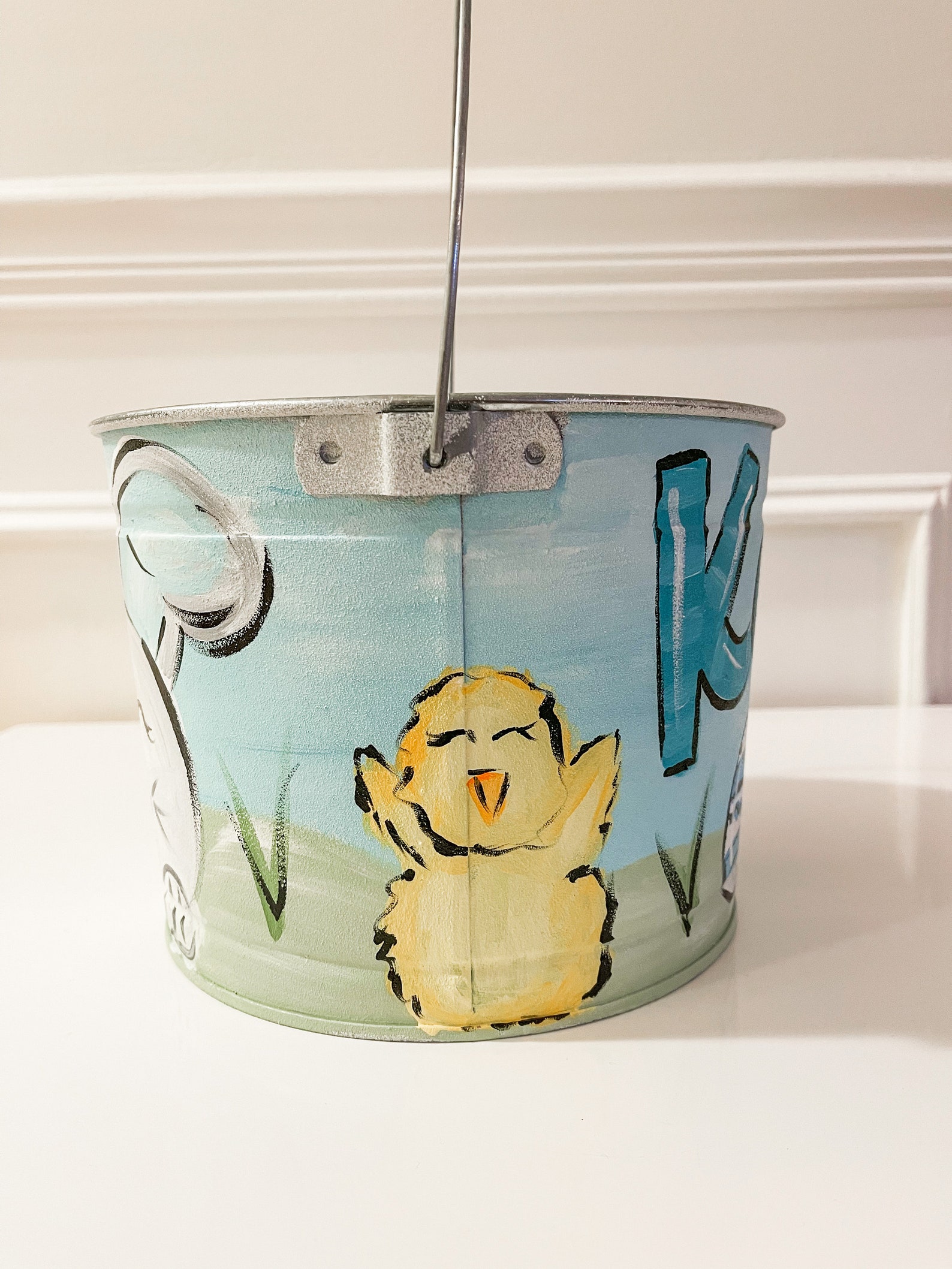 Painted Easter Bucket | Personalized Easter Basket | Easter Bucket ...