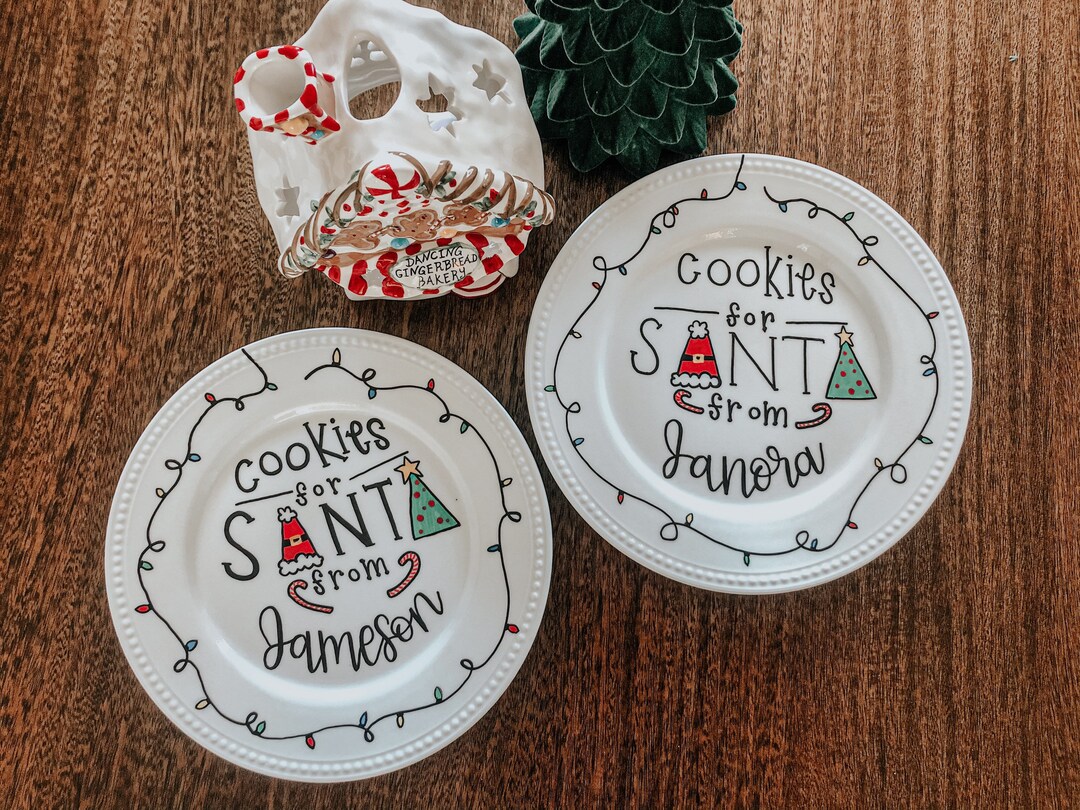 Personalized Santa Cookie Plate - Etsy