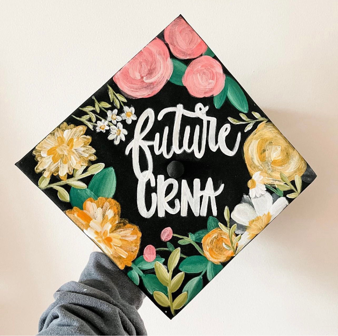 Floral Graduation Cap | Graduation Cap | Custom Graduation Cap | Floral ...