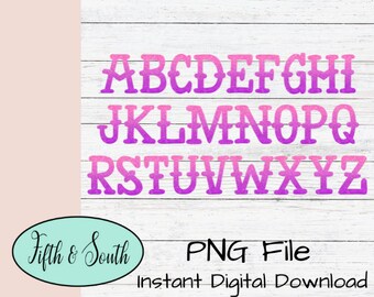 Glitter Ombre Font Letters Digital Instant Download | Etsy