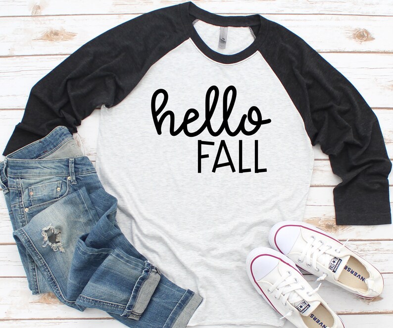 Hello Fall Raglan T-shirt Funny Fall Shirts Unisex Cute Fall - Etsy