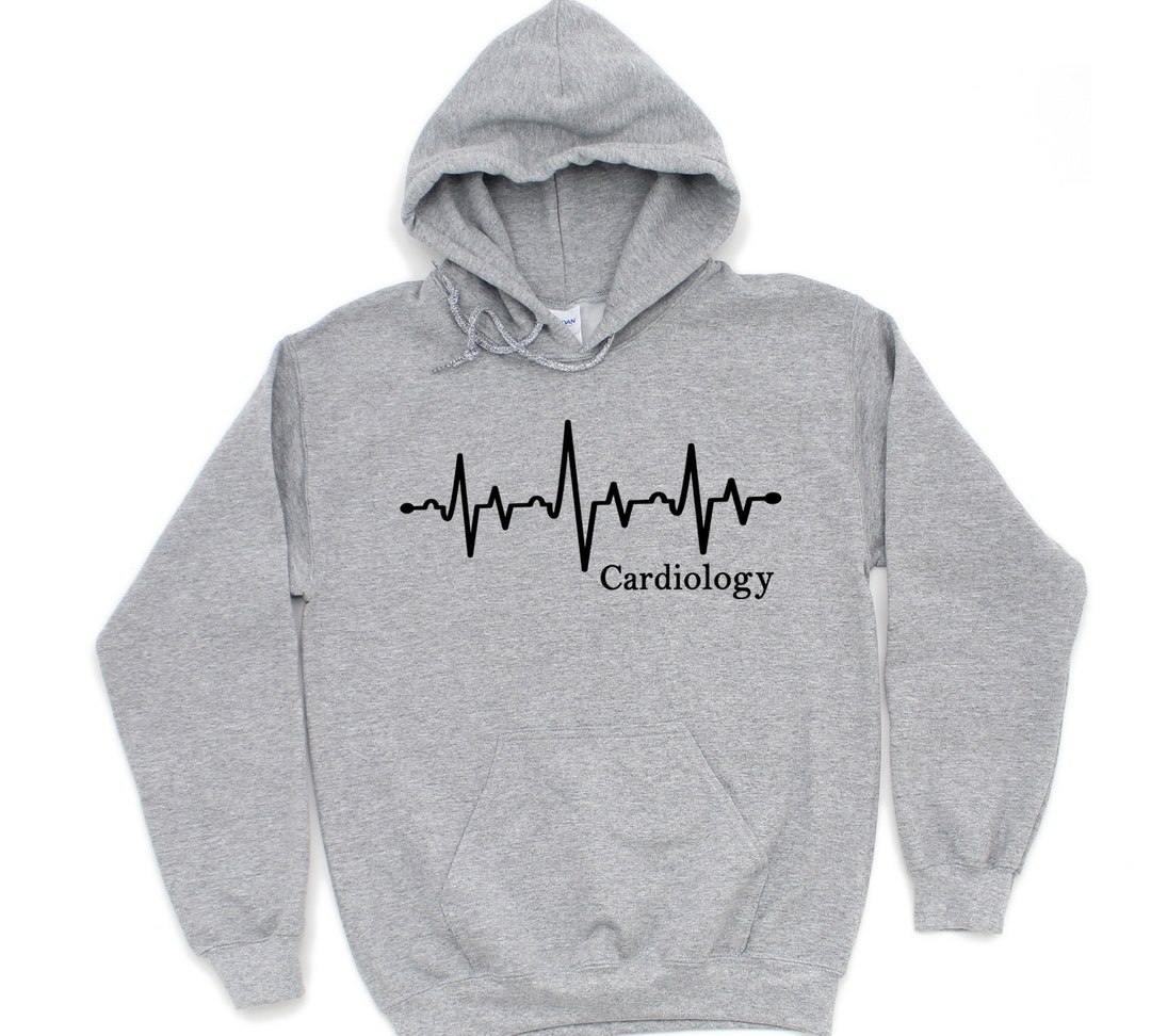 Healthcare Cardiology Hoodie Sweatshirt EKG Heartbeat Design Medical ...