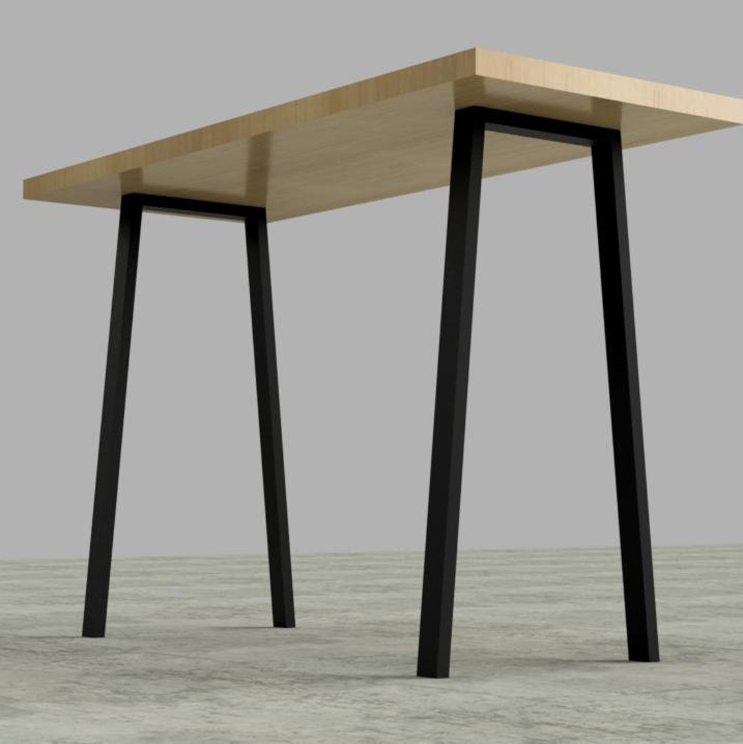 SOFIA XL (90cm) – Flat Trapeze High Table Leg in French-made Metal ...
