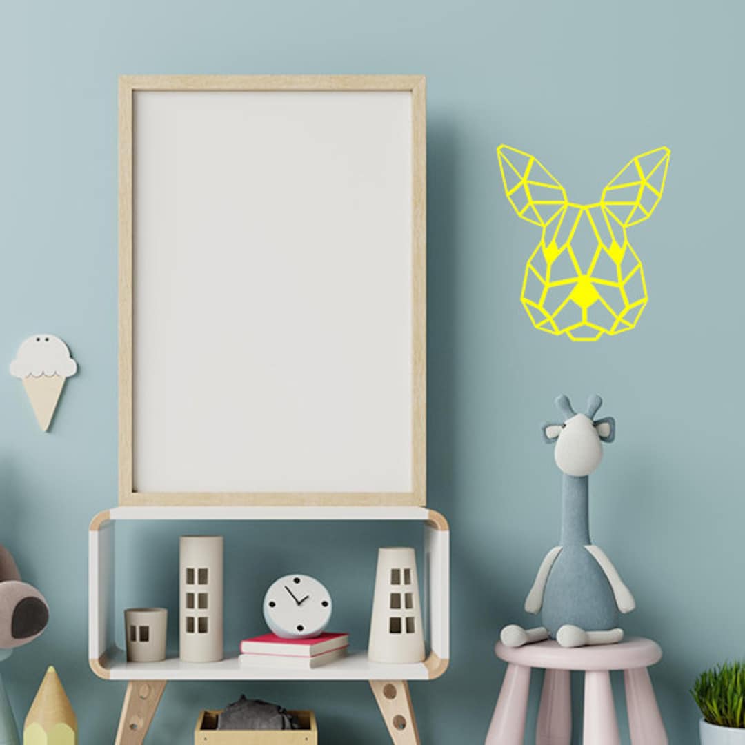 Metal Wall Decoration Origami Rabbit Design and Trend screws Provided ...