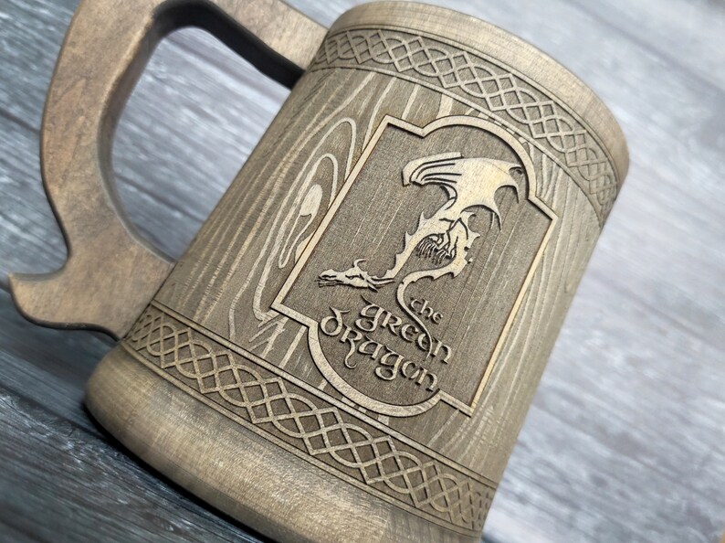 Personalized Wooden Beer Mug Dragon Tankard Groomsman Gift - Etsy