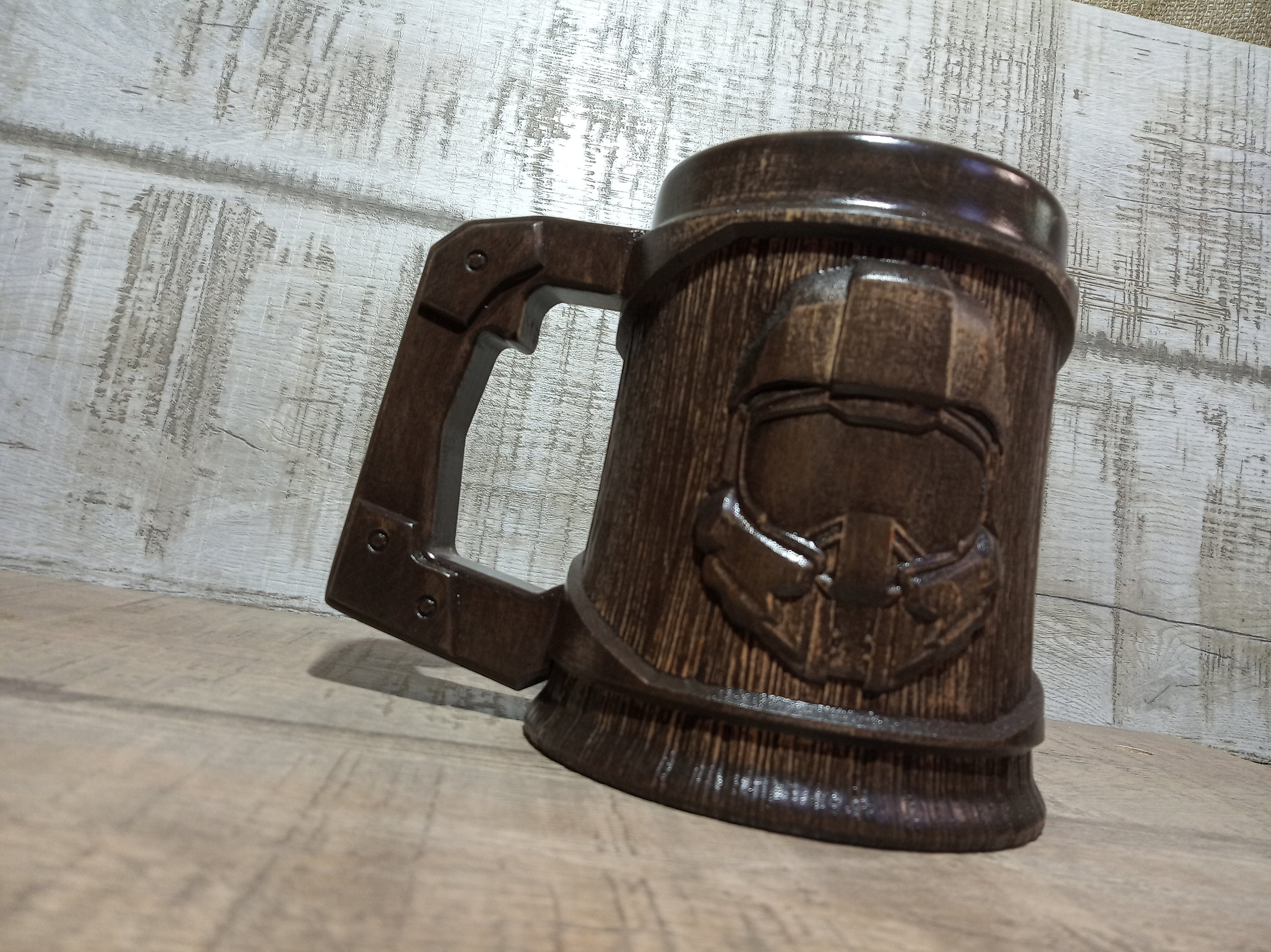 Halo Wooden Beer Mug, Master Shief Beer Stein, Groomsman Gift ...