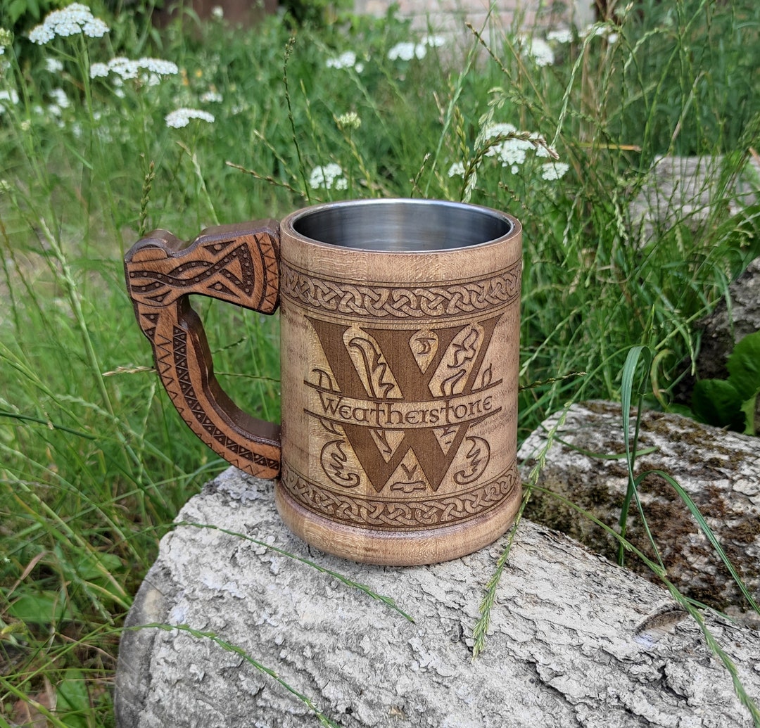 Celtic Knot Wooden Beer Mug, Bottle Opener, Groomsmen Gift, Gift for ...