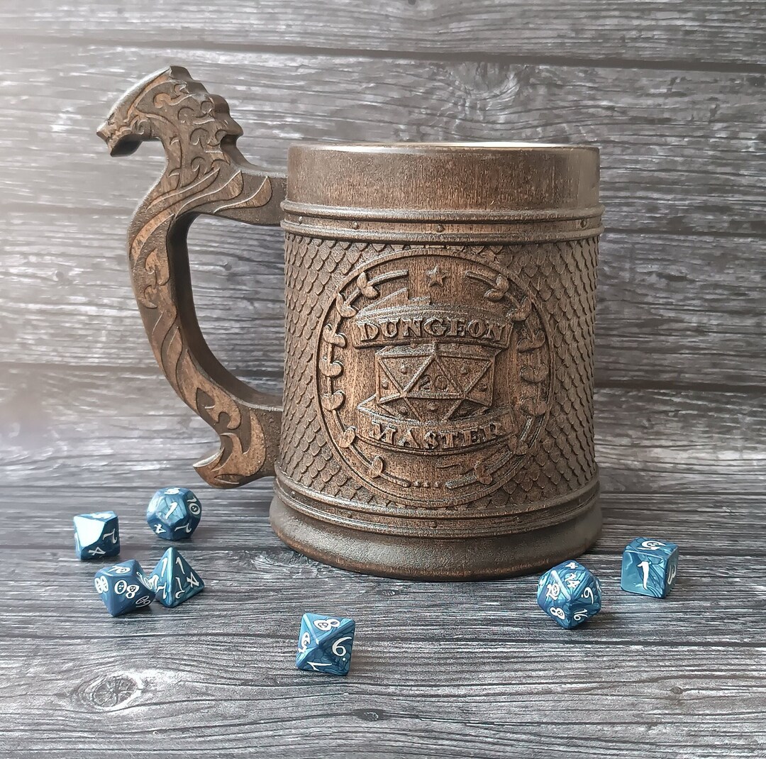 Dungeon Master Wooden Beer Mug, Gift for Him, Dnd Beer Tankard ...