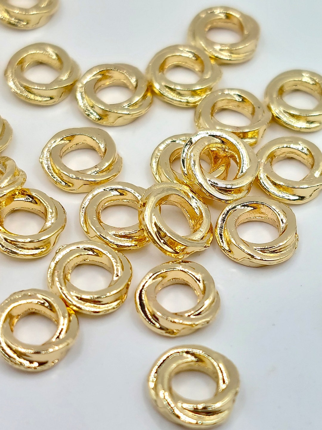 25 Gold Brass Twist Small Loc Beads 3mm, Loc Jewelry, Sisterlocks, Hair ...